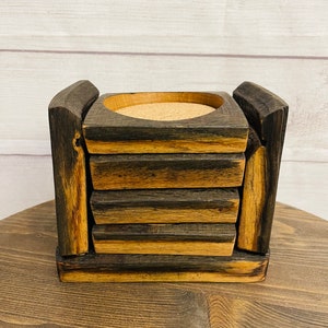 Bourbon Barrel Stave Coaster Set - Etsy