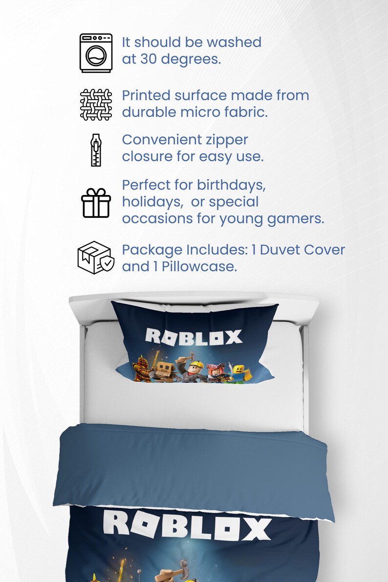 Roblox Bedding Set for Kids Soft and Cozy Duvet Cover & Pillowcase ...