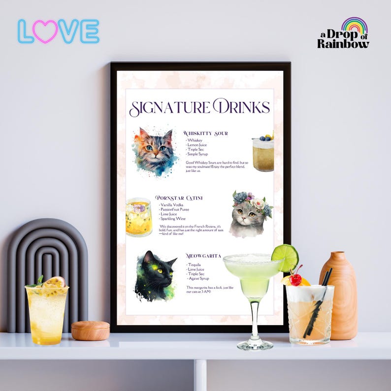 Signature Bar Menu Template | Customizable Canva Template | Printable ...