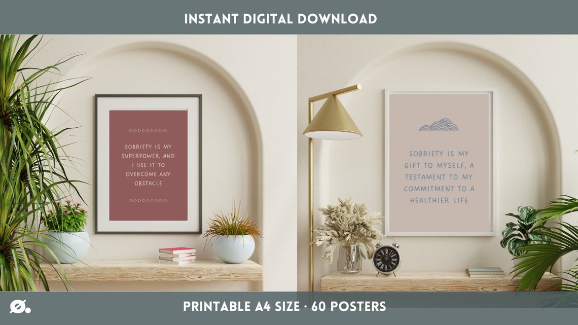 Sobriety Positive Affirmation A4 Posters Bundle - Recovery, Addiction ...