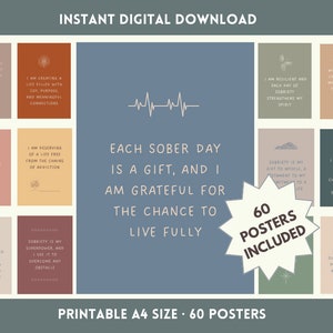 Sobriety Positive Affirmation A4 Posters Bundle - Recovery, Addiction ...