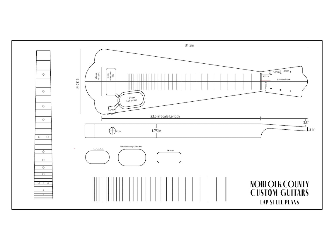 Basic Lap Steel Guitar Plans- Downloadable PDF - Etsy