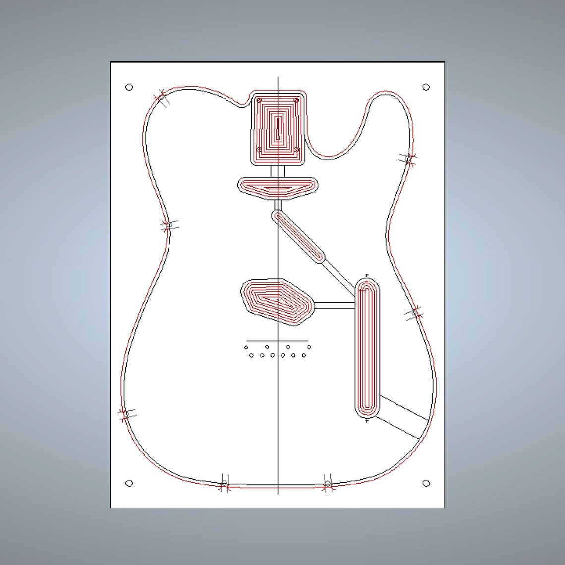 T- Style Body CNC Guitar Templates for Carveco Maker- Downloadable CNC ...