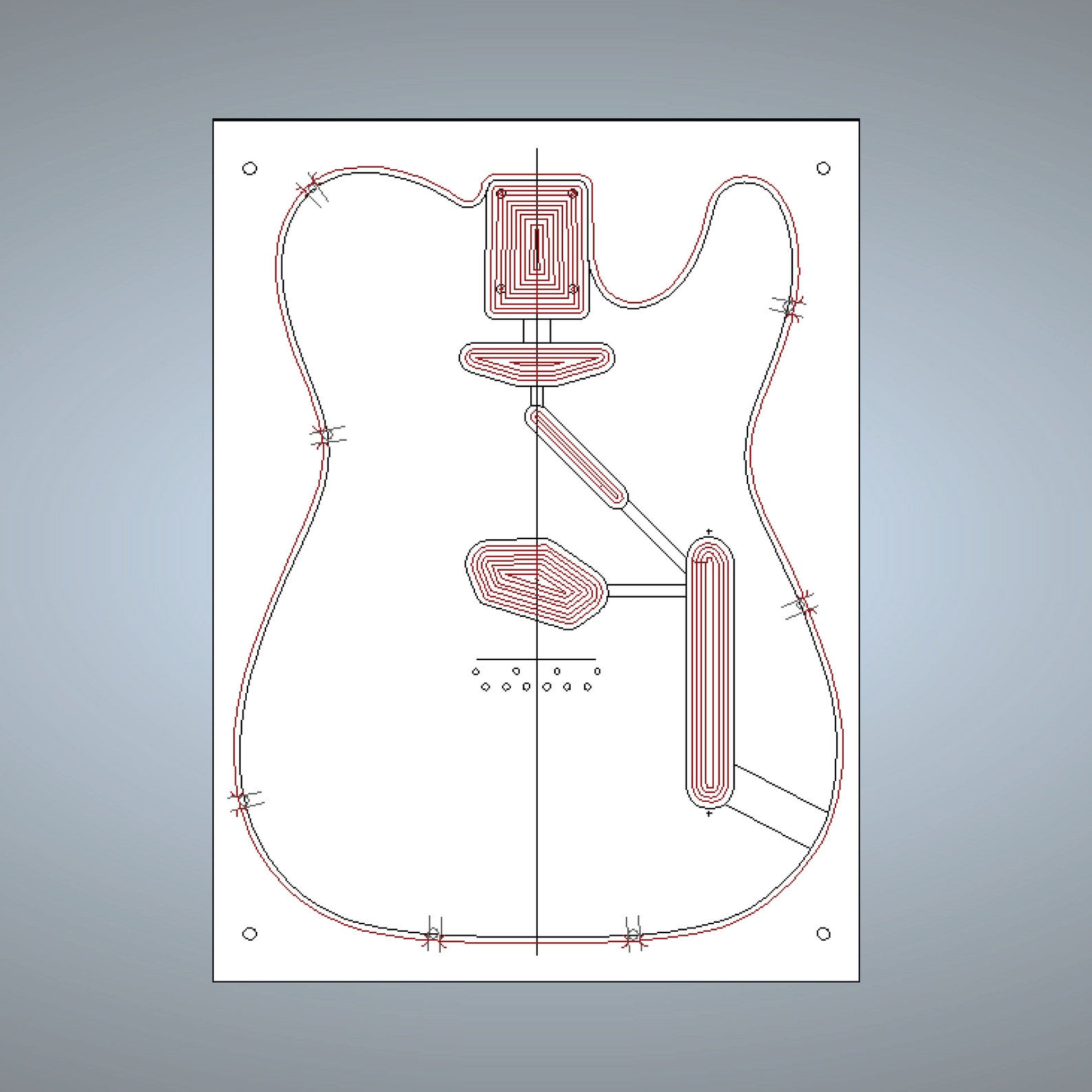 T- Style Body CNC Guitar Templates for Carveco Maker- Downloadable CNC ...