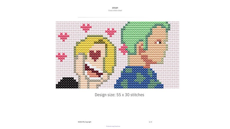 One Piece Zoro &sanji Cross Stitch Pattern - Etsy