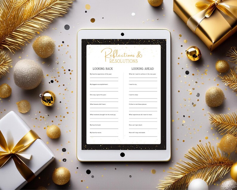 2025 Resolutions Printable, Minimalist New Year's Reflection Printable ...