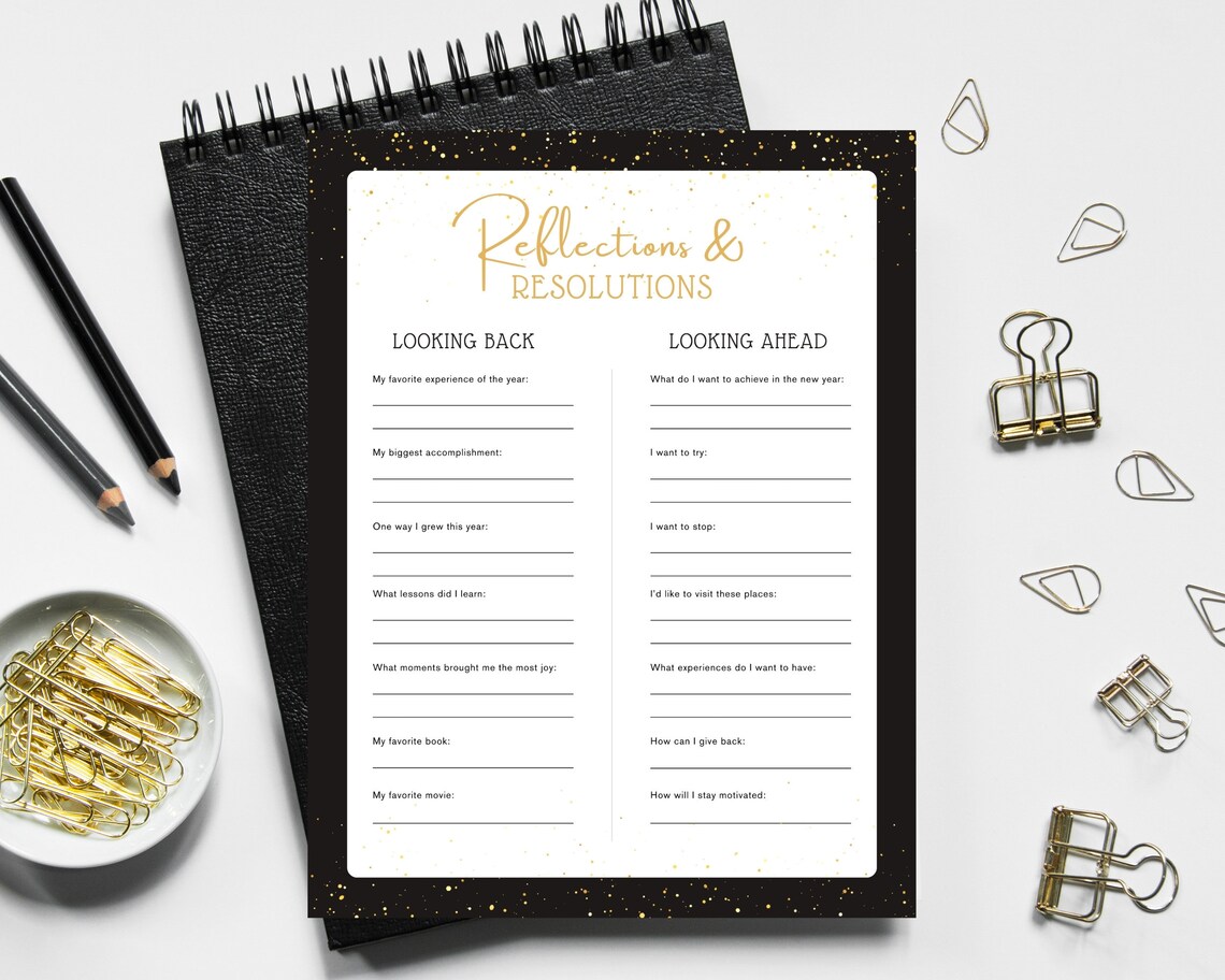 2024 New Years Resolutions Printable, New Years Printable, New Years ...