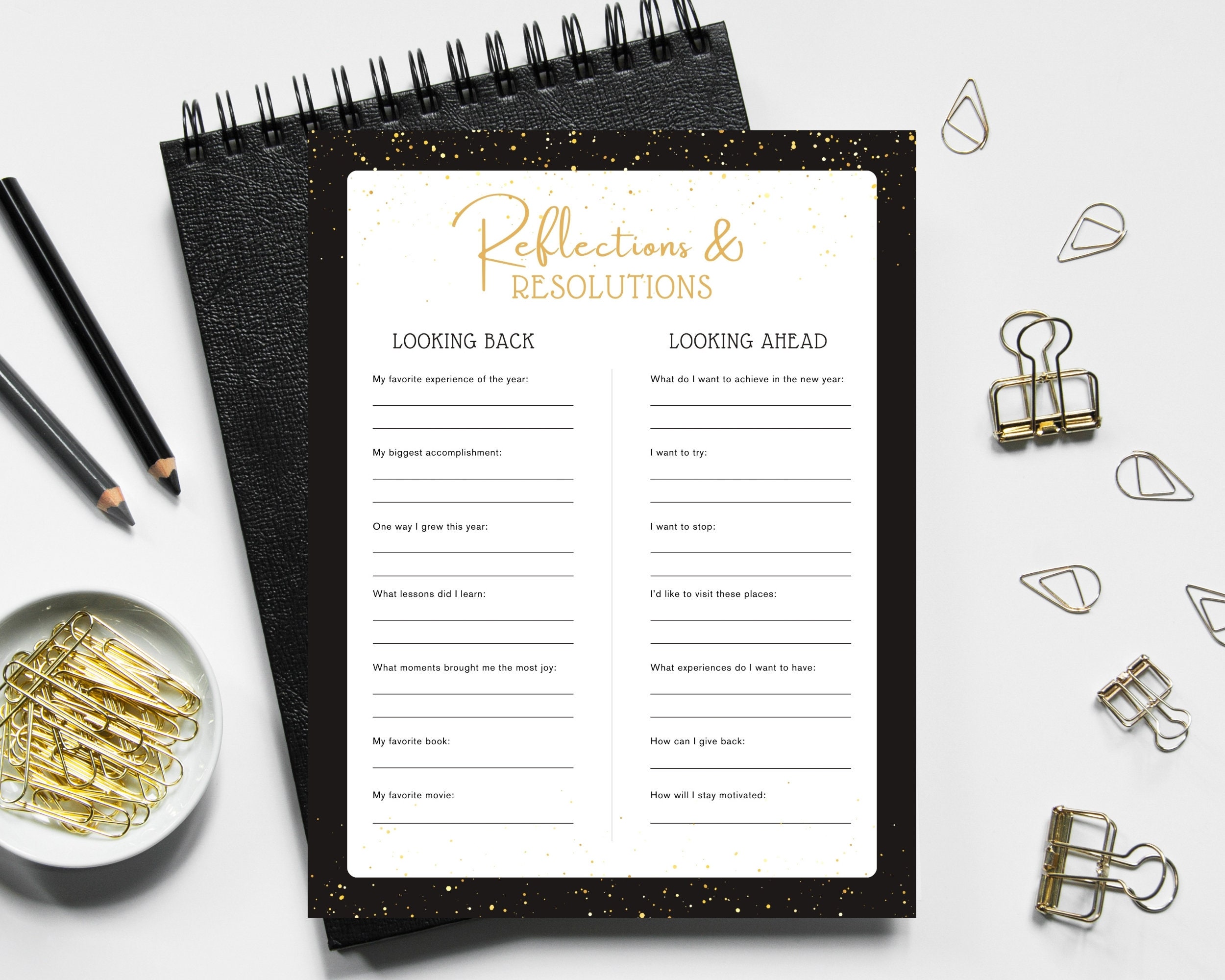 2024 New Years Resolutions Printable, New Years Printable, New Years ...