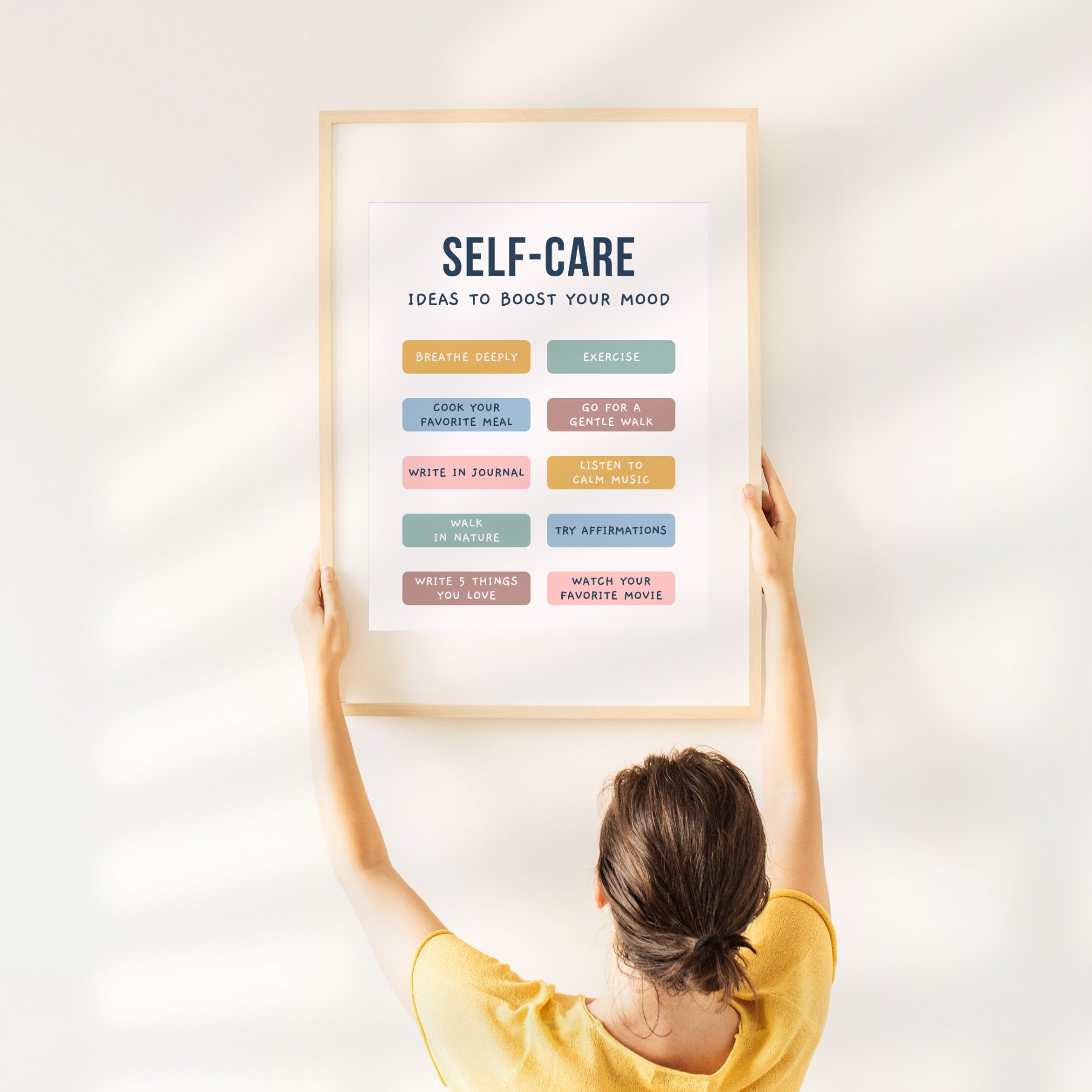 Self Care Poster, Self Care Wall Art, Mindfulness Gift, Mental Health ...