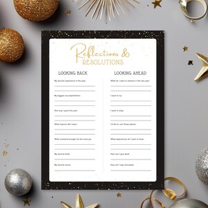 2025 Resolutions Printable, Minimalist New Year's Reflection Printable ...