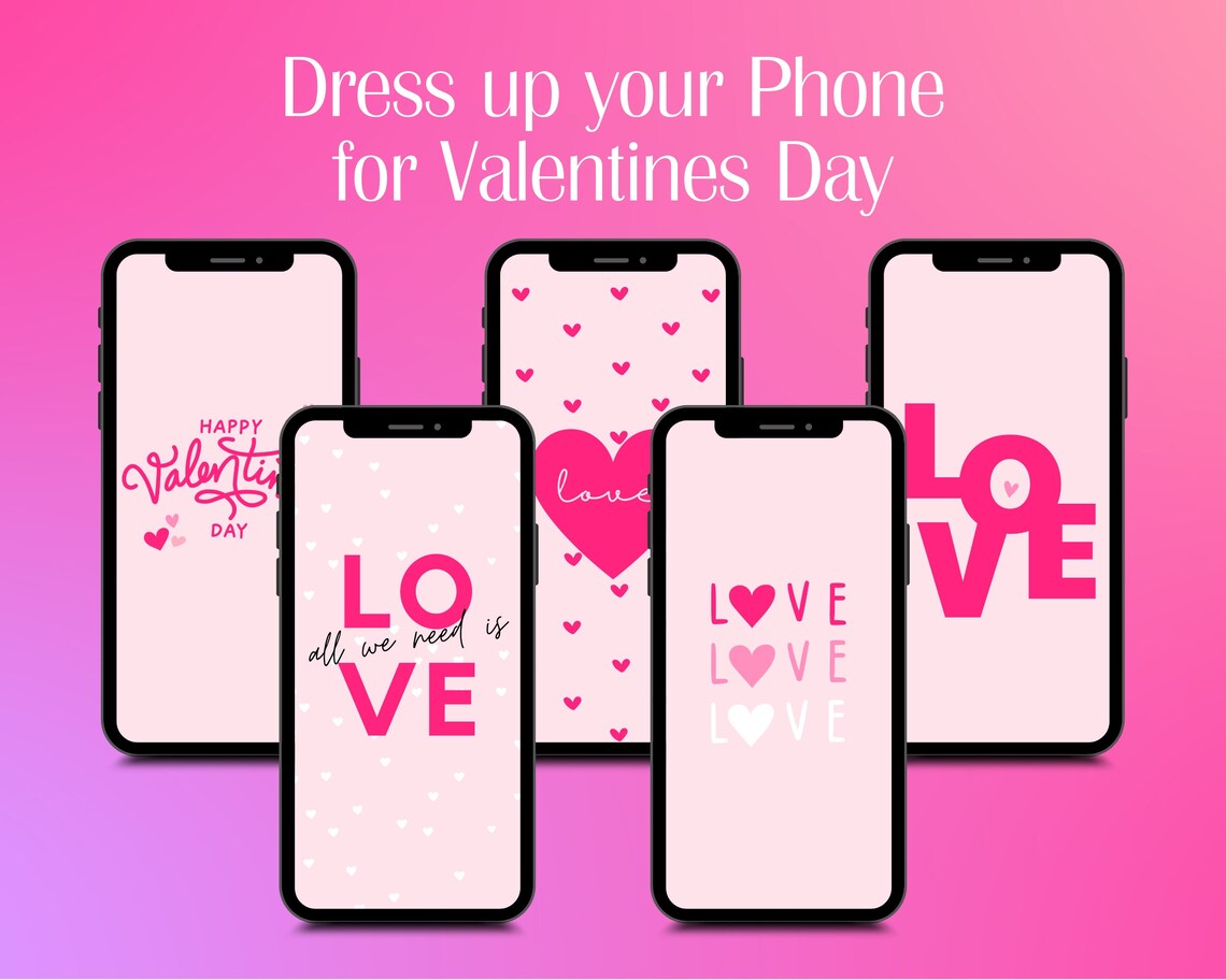 Valentines iPhone Wallpaper, Pink Valentines Day Phone Wallpaper, Pink ...