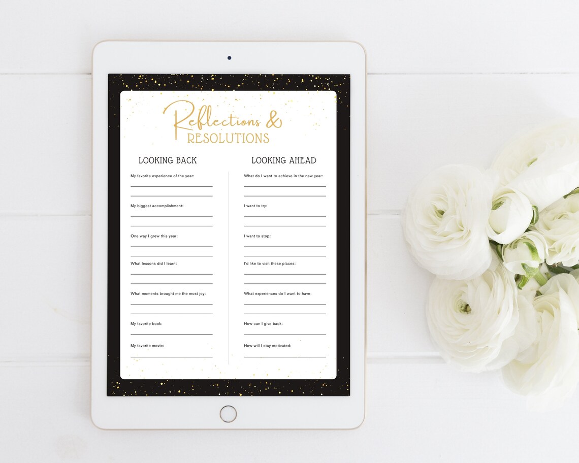 2024 New Years Resolutions Printable, New Years Printable, New Years ...