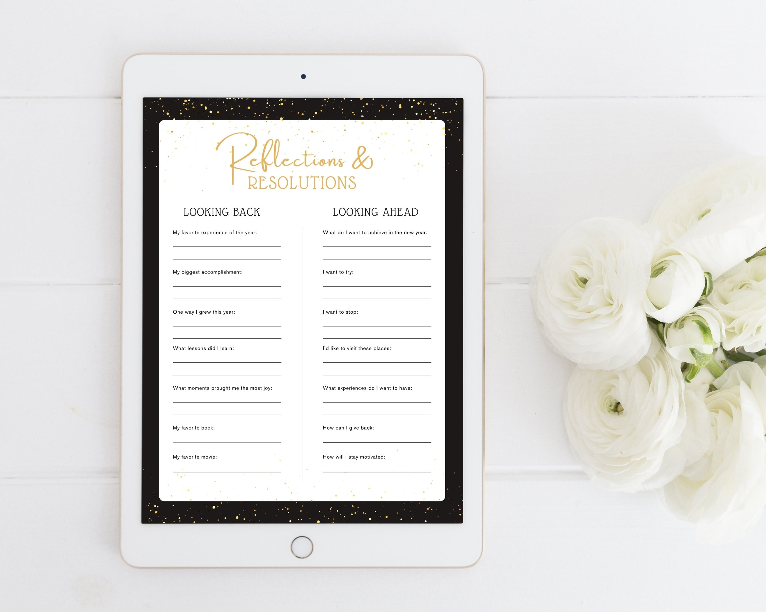 2024 New Years Resolutions Printable, New Years Printable, New Years ...