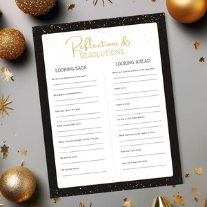 2025 Resolutions Printable, Minimalist New Year's Reflection Printable ...