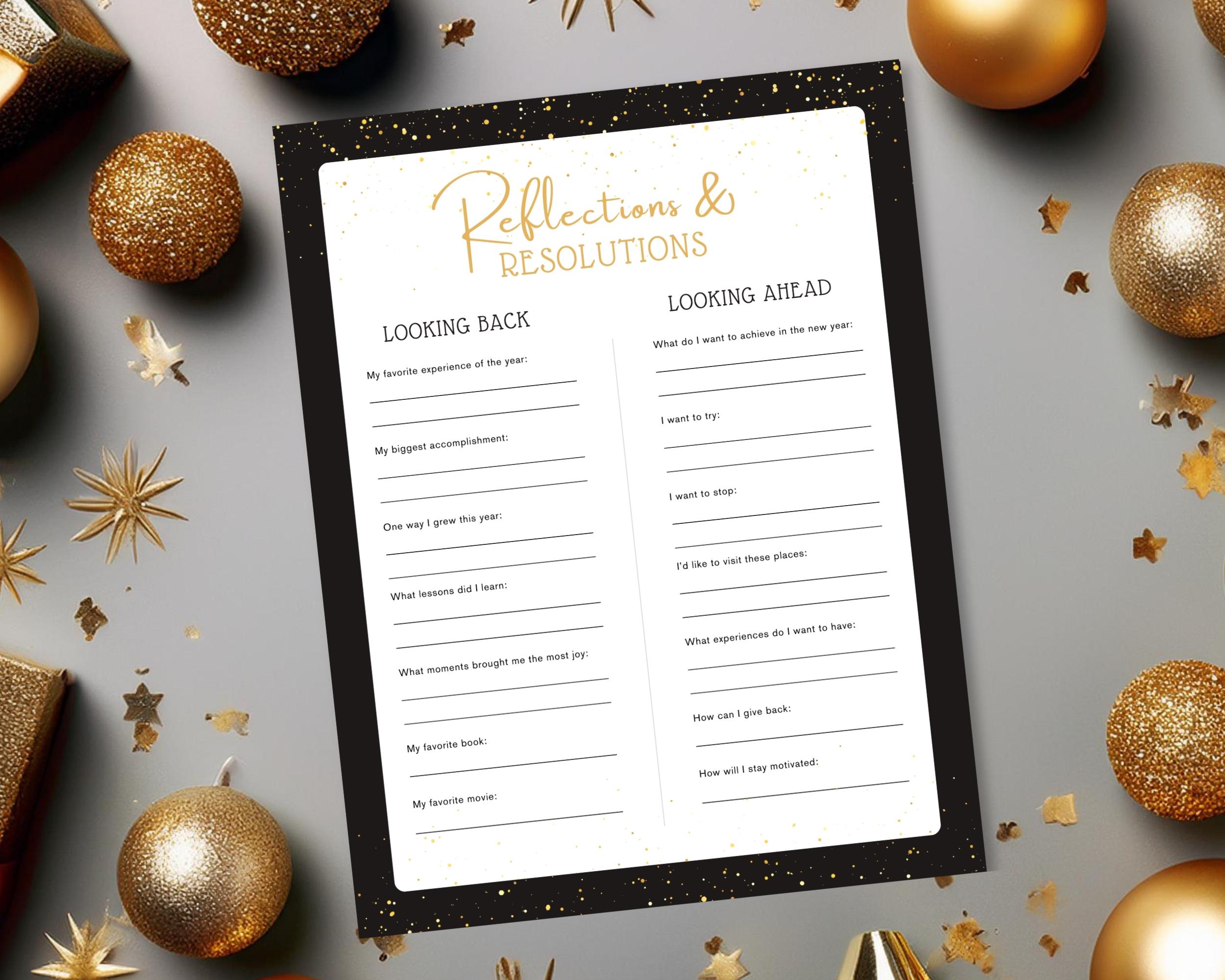 2025 Resolutions Printable, Minimalist New Year's Reflection Printable ...