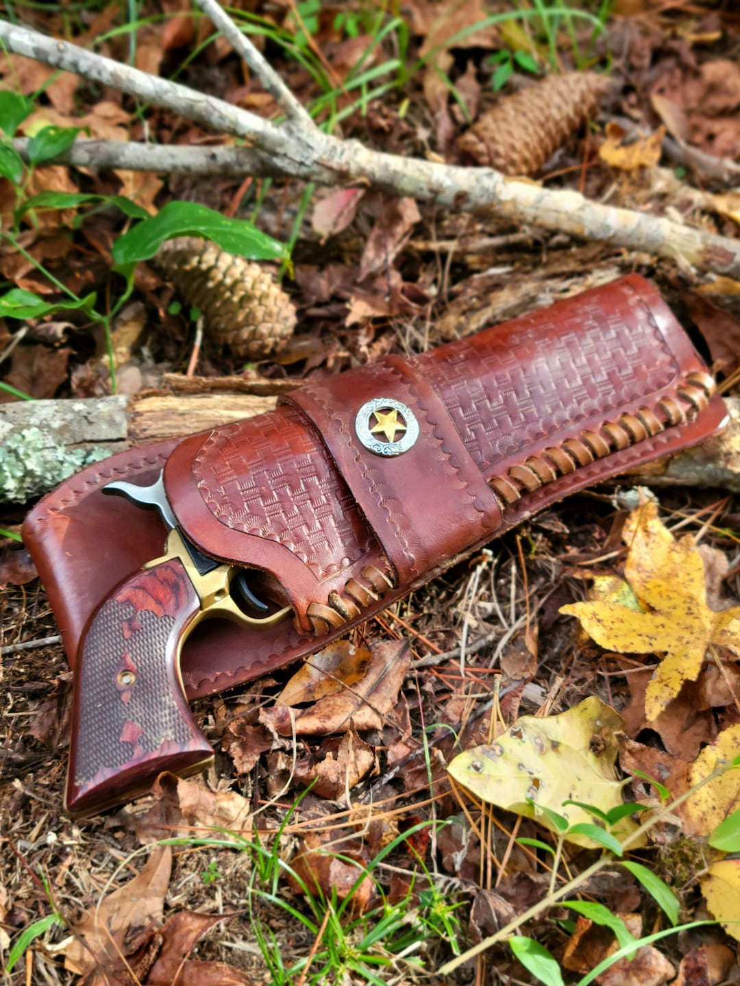 Western Handmade Revolver Leather Holster - Etsy