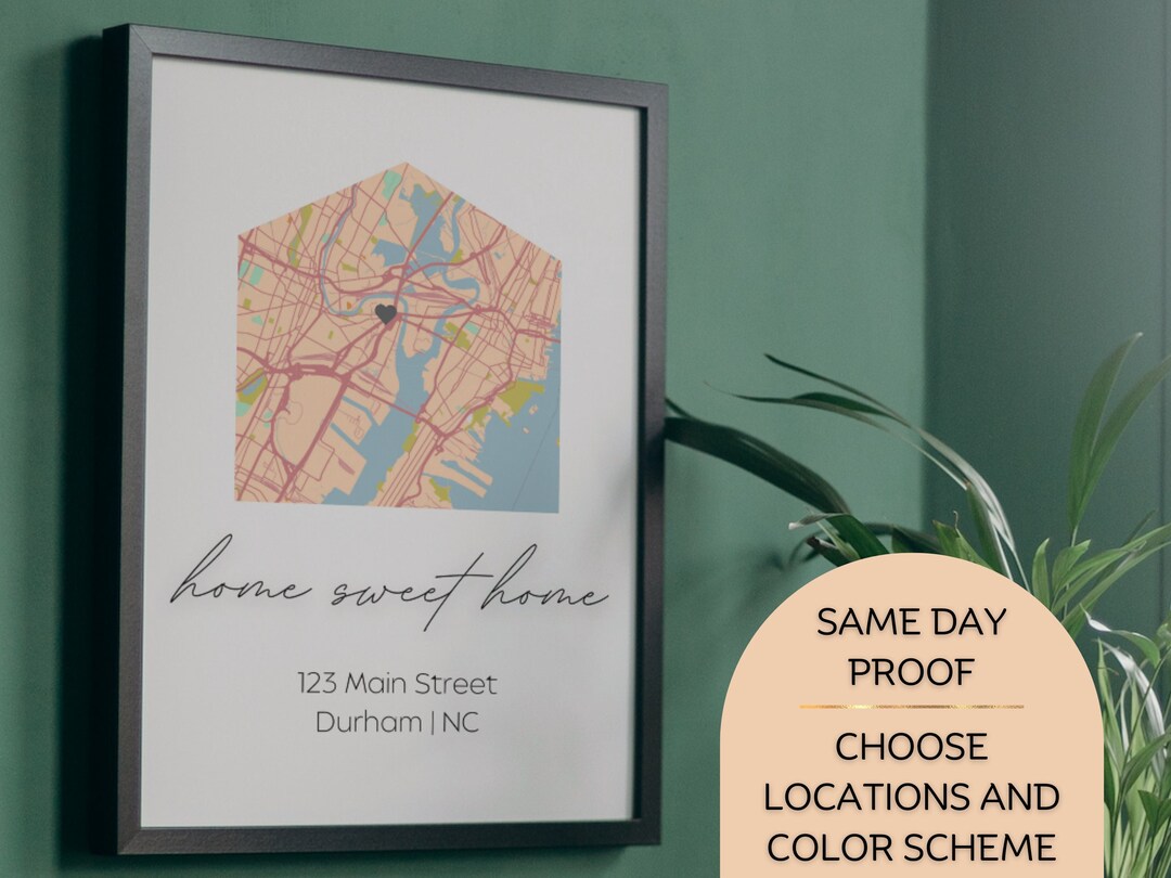 House Map New Home Gift - Etsy