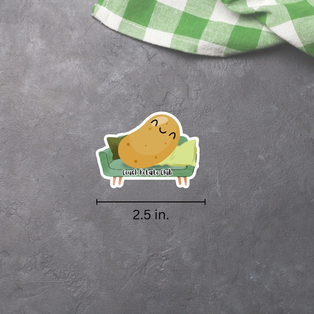 Cute 'couch Potato Club' Potato Sticker | 2.5" | Bookmark, Magnet and ...