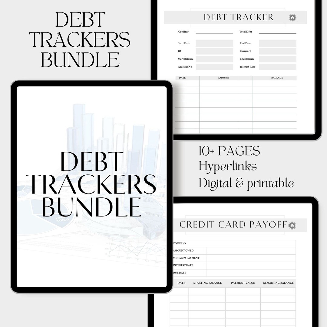 Printable Debt Tracker Bundle With Credit Card Payoff and Payment ...