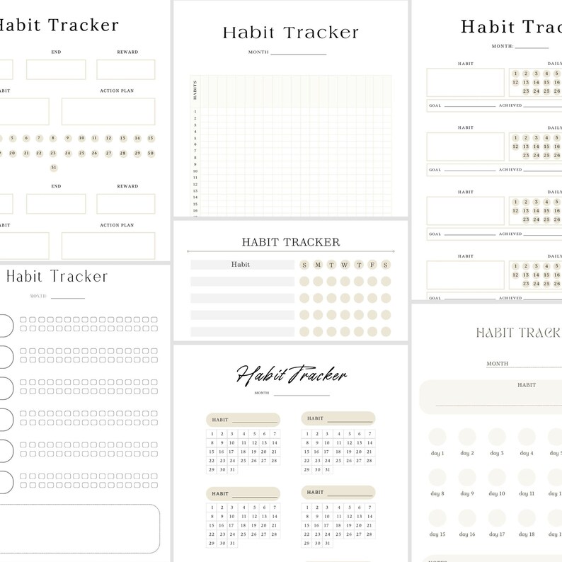 2025 Monthly and Weekly Simple Habit and Goal Tracker Journal - Etsy