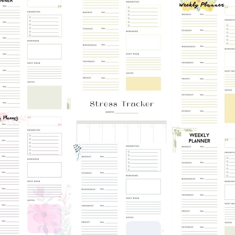 Minimalist Weekly Planner Printable Bundle – 5 Unique Designs | A4, A5 ...
