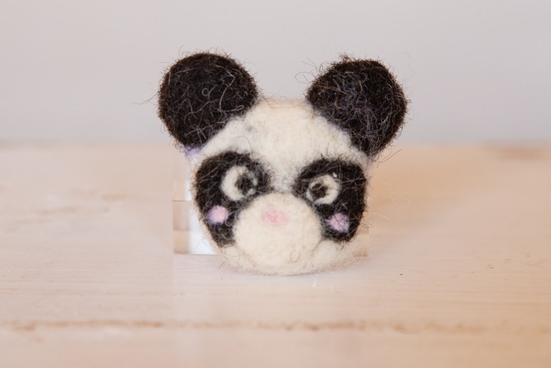 Felted Panda Bear Pin - Etsy