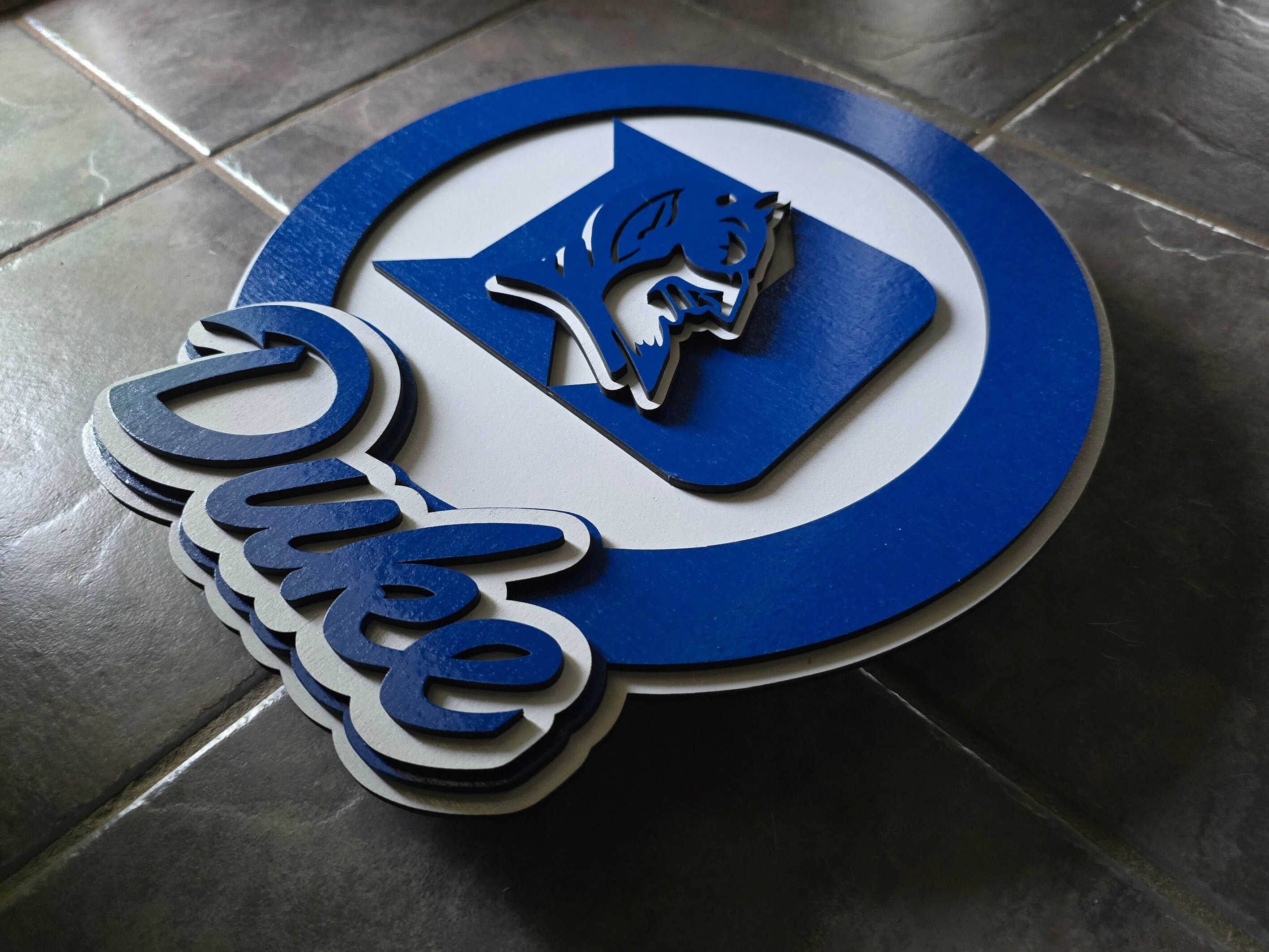 Duke Custom-made Round Wood Wall Sign. 4 Layers Painted and Stained ...