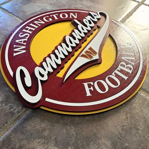 Commanders Football Wood Wall Decor | Laser Cut, Painted & Stained - Etsy