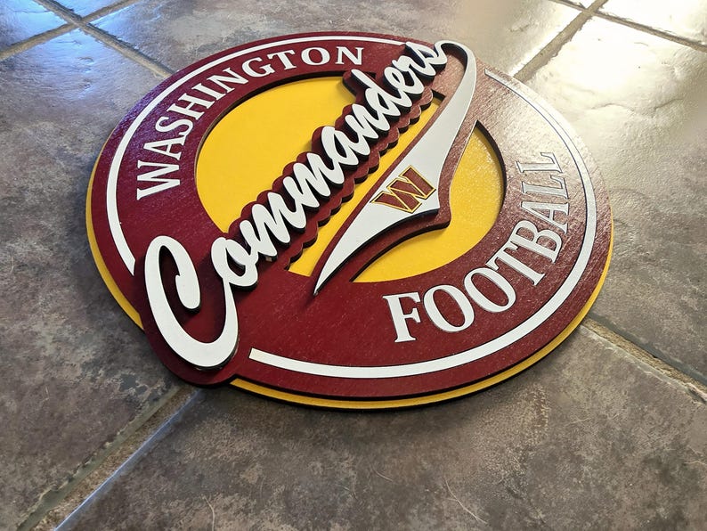 Commanders Football Wood Wall Decor | Laser Cut, Painted & Stained - Etsy