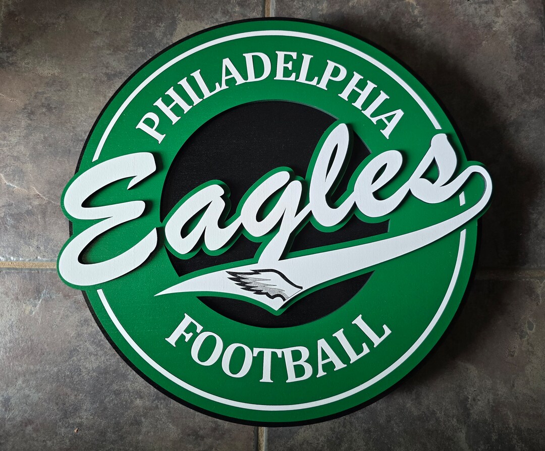 Philadelphia Eagles Wood Wall Decor | 3-layer Painted Football Sign - Etsy