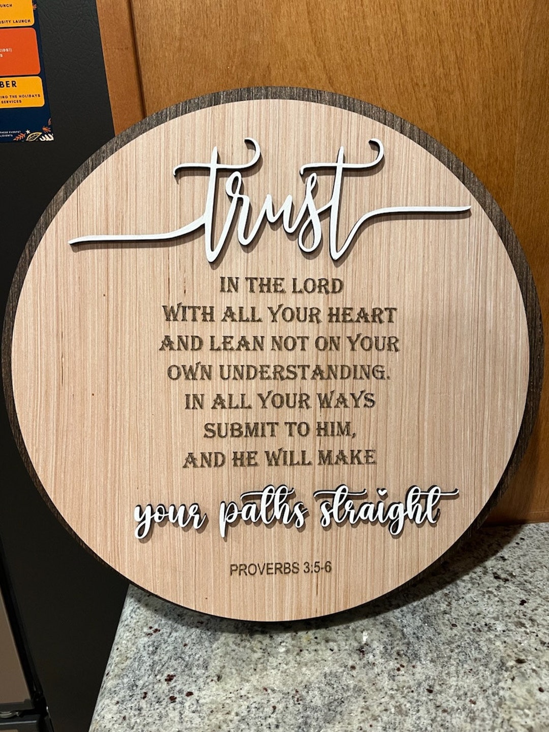 Custom Made Proverbs 3: 5-6 Wall Decor - Wooden Proverbs Sign - Laser ...