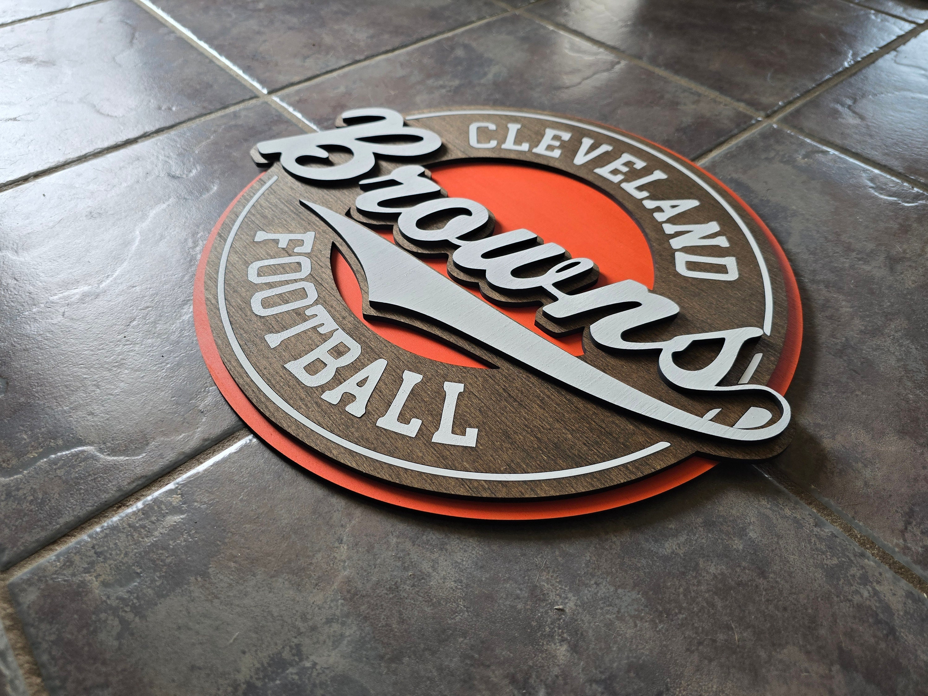 Cleveland Browns Wood Wall Decor | 3-layer Painted Football Sign - Etsy