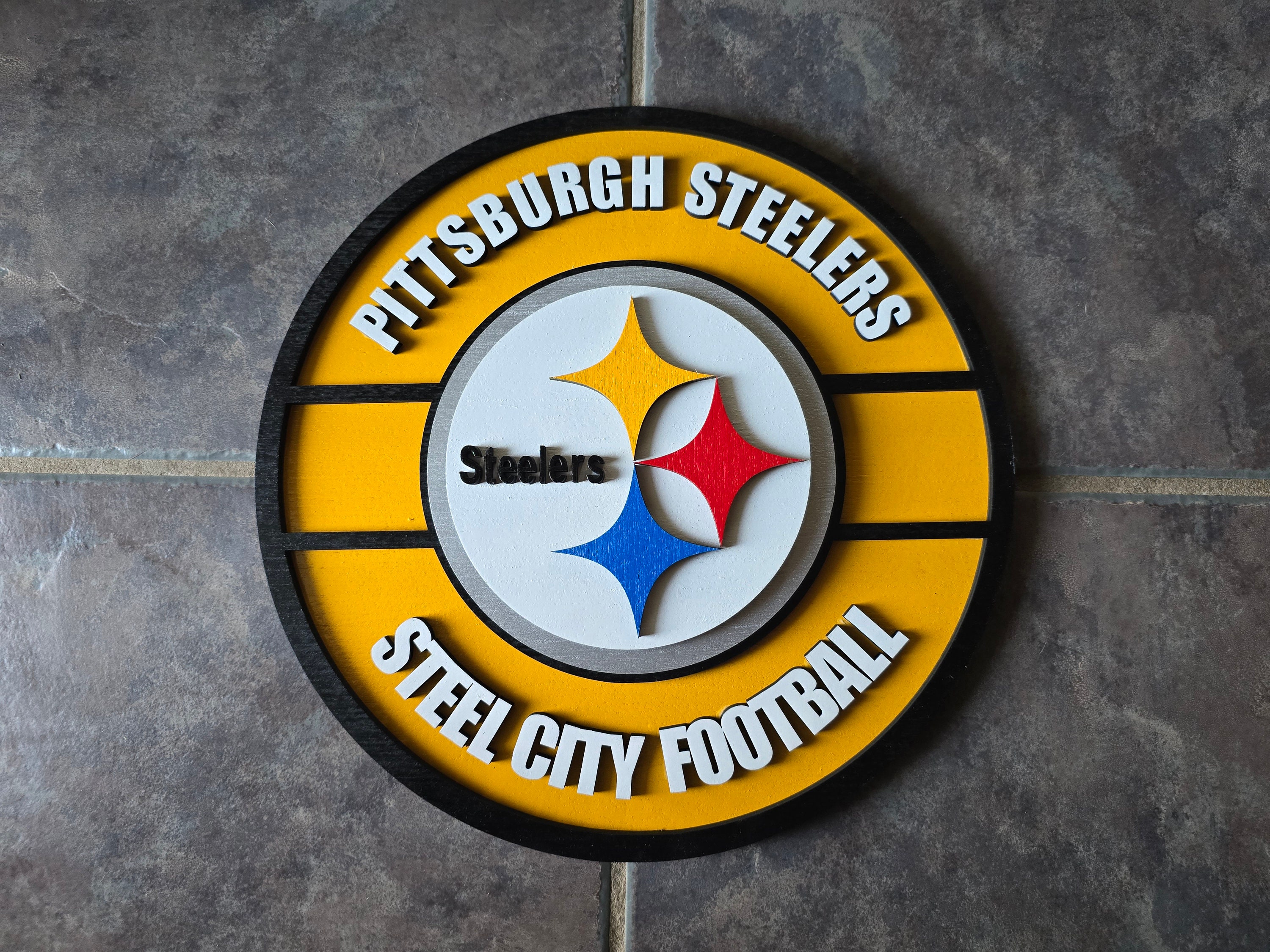 Pittsburgh Steelers Custom-made Wood Wall Sign. 5 Layers Painted and ...