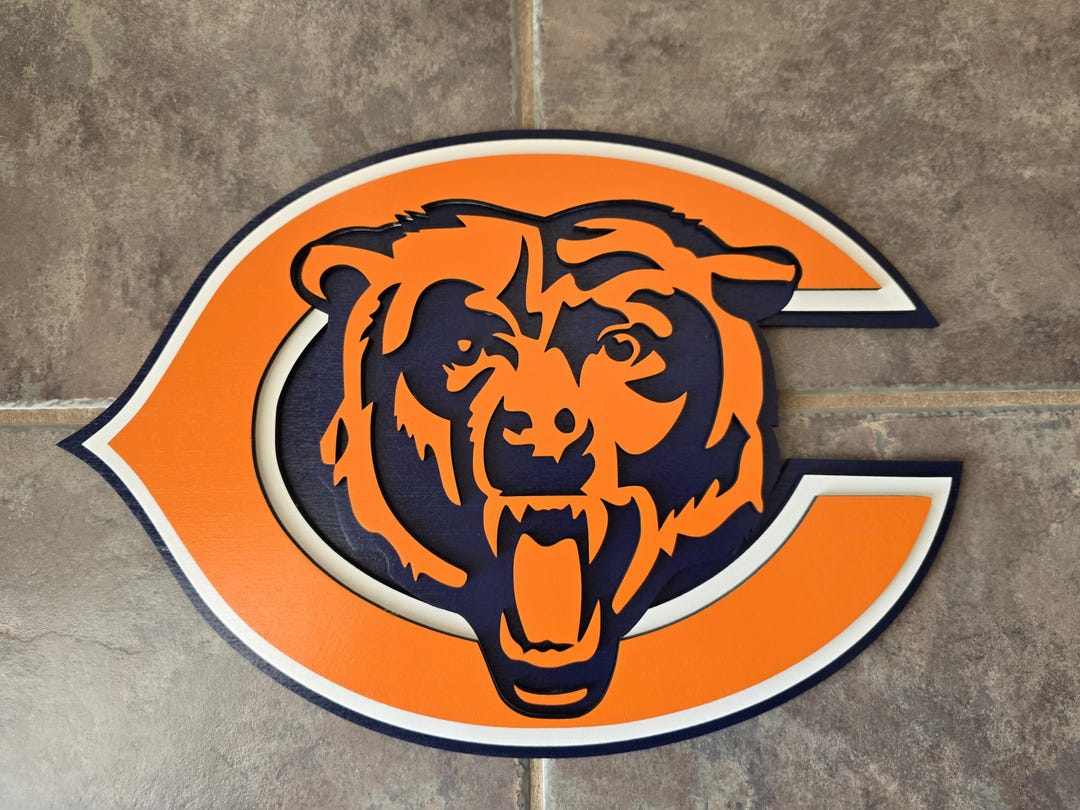 Chicago Bears Wood Logo | 3-layer Painted Wall Decor - Etsy