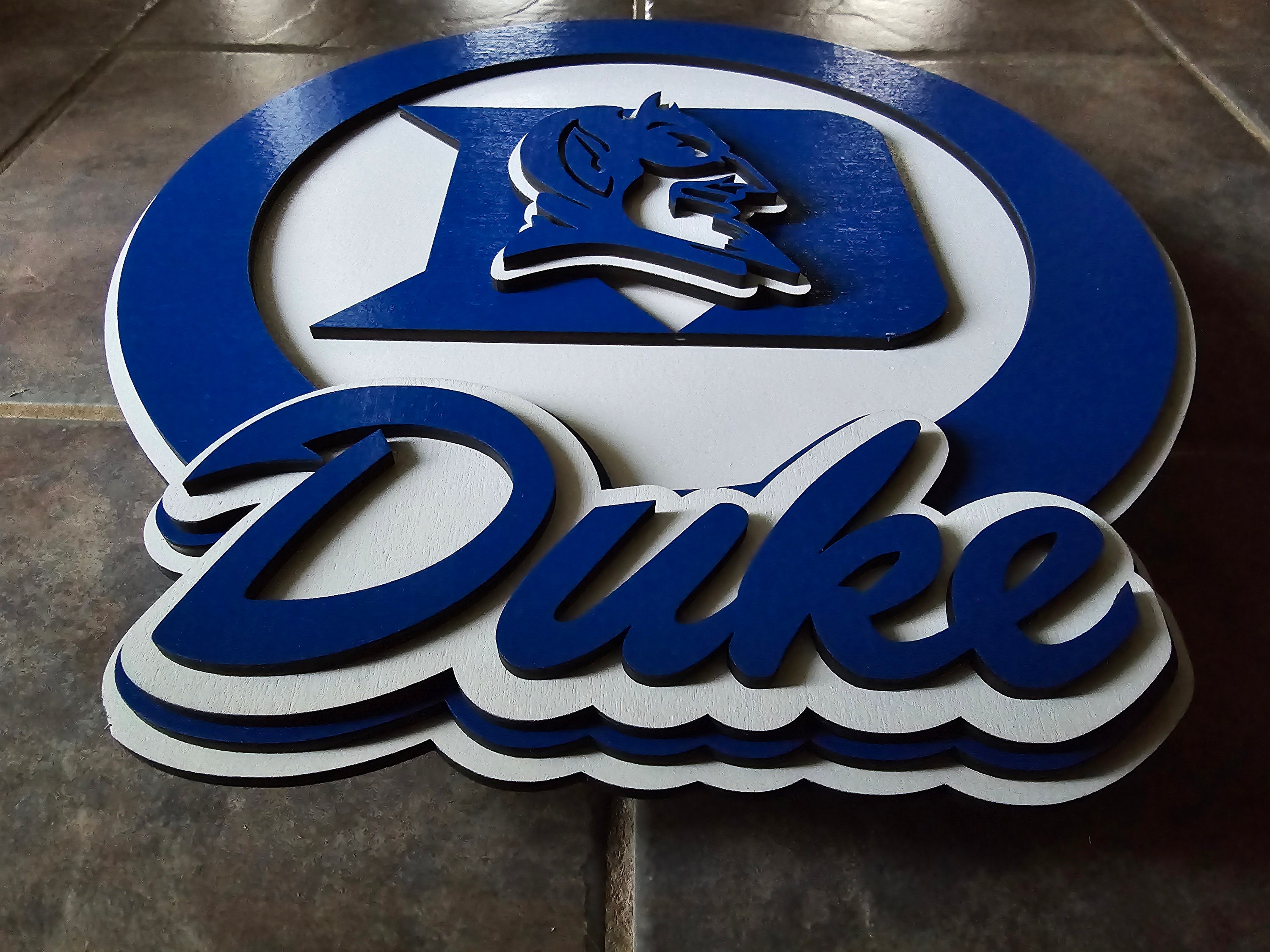Duke Custom-made Round Wood Wall Sign. 4 Layers Painted and Stained ...