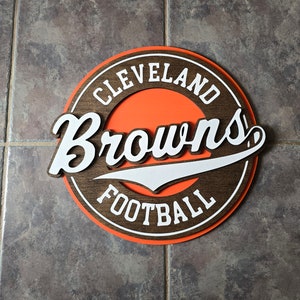 Cleveland Browns Wood Wall Decor | 3-layer Painted Football Sign - Etsy