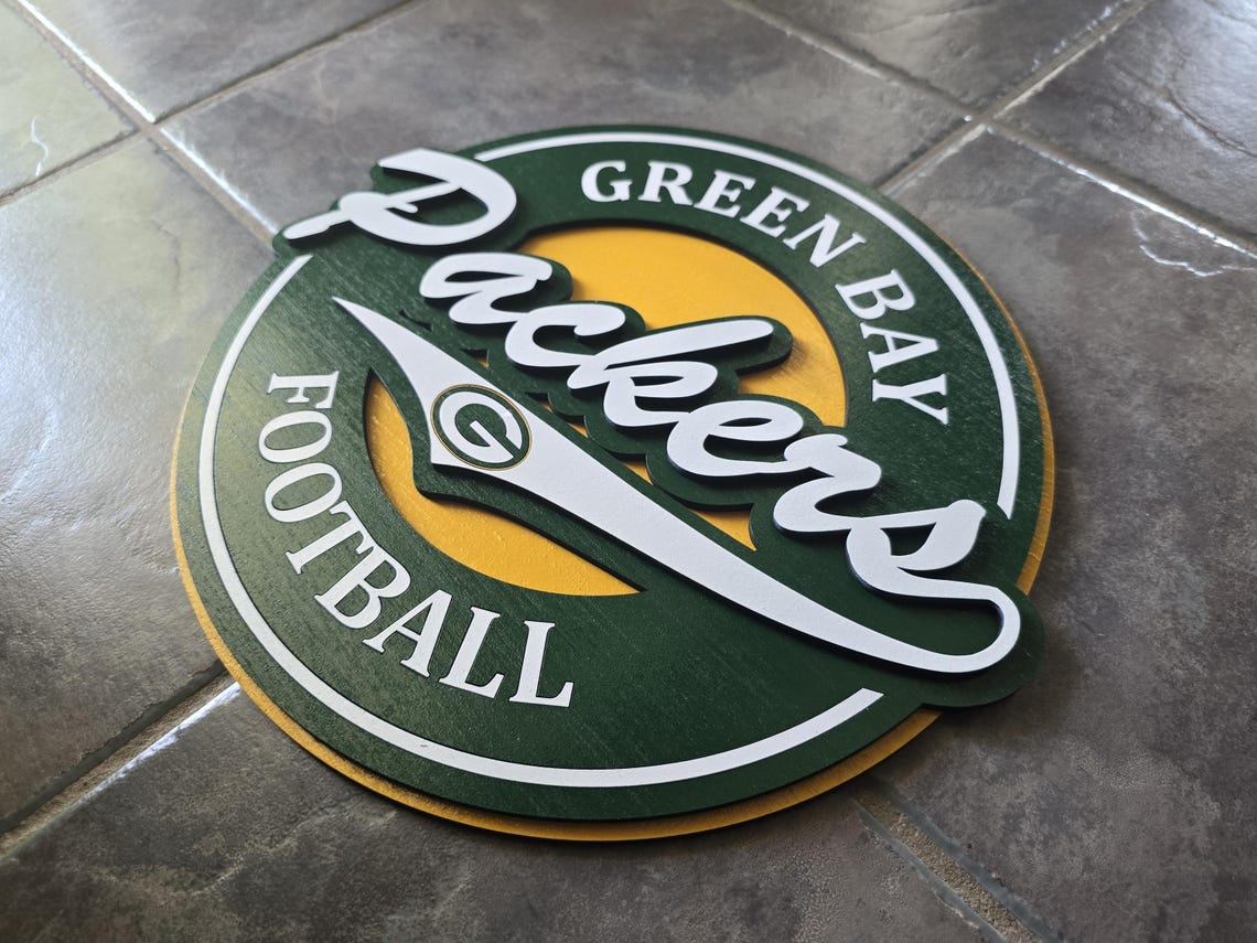 Green Bay Packers Wood Wall Decor | Football Man Cave Art - Etsy