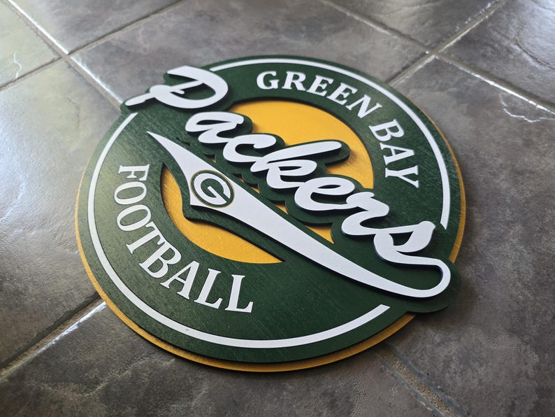 Green Bay Packers Wood Wall Decor | Football Man Cave Art - Etsy