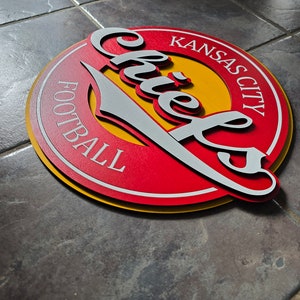 Kansas City Chiefs Football Custom-made Wood Wall Decor. 3 Layers ...