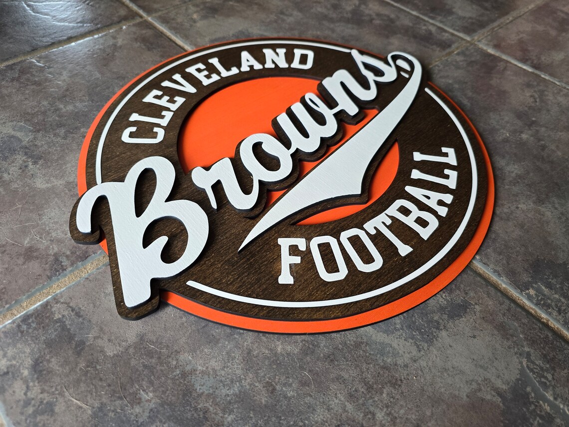 Cleveland Browns Wood Wall Decor | 3-layer Painted Football Sign - Etsy