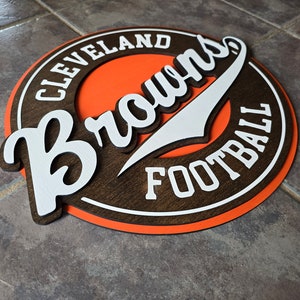 Cleveland Browns Wood Wall Decor | 3-layer Painted Football Sign - Etsy