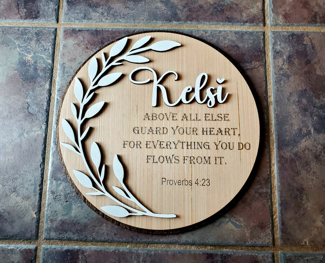 Custom Bible Verse Wood Sign - Personalized Laser Cut Wall Decor - Etsy