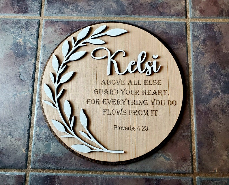 Personalized Custom Made Bible Verse Wall Decor - Wooden Bible Verse ...