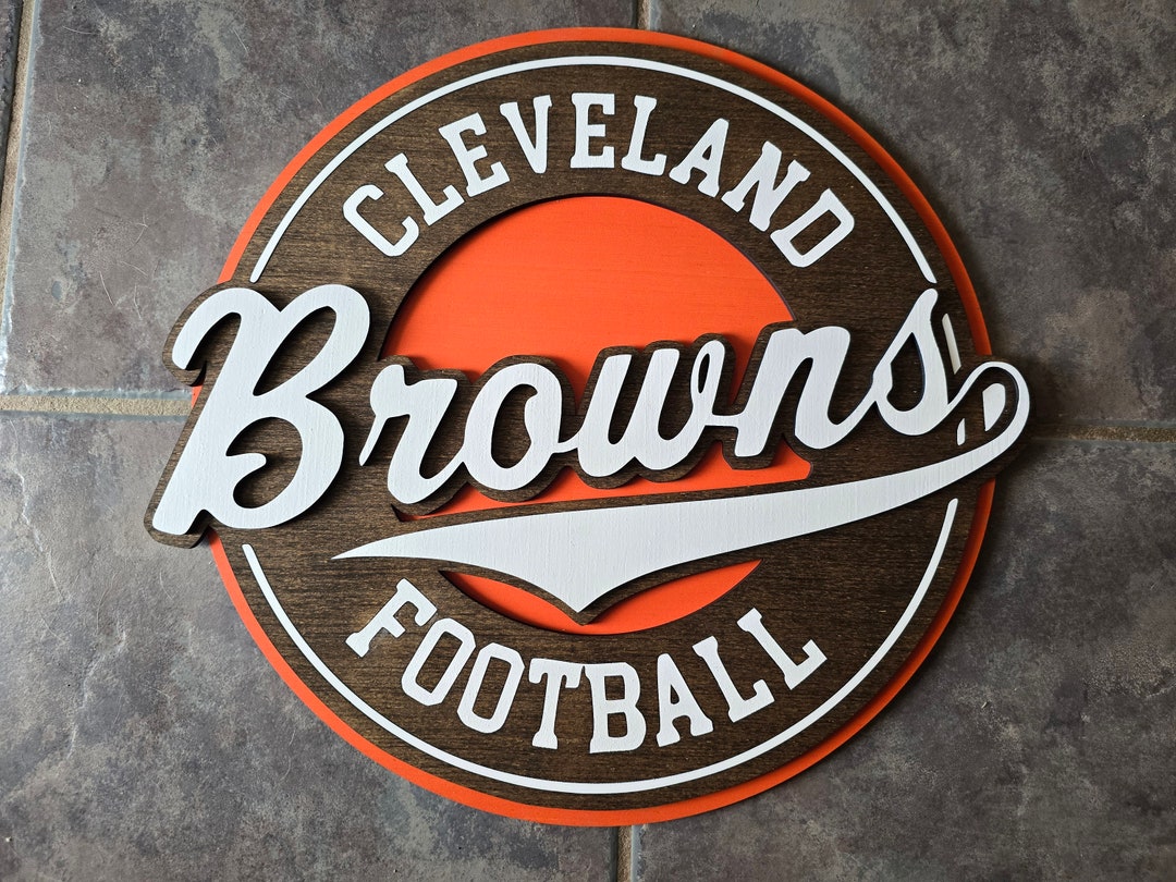Cleveland Browns Wood Wall Decor | 3-layer Painted Football Sign - Etsy