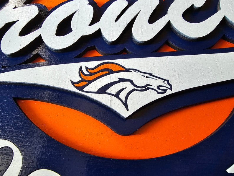 Denver Broncos Football Wood Wall Decor | Painted Man Cave Sign - Etsy