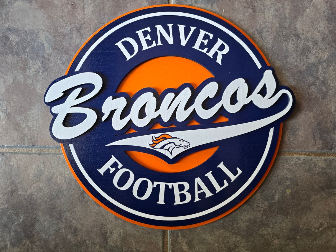 Denver Broncos Football Wood Wall Decor | Painted Man Cave Sign - Etsy