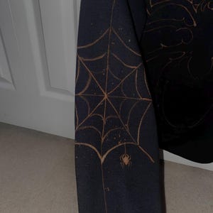 Spider Bleached Custom Handmade Sweatshirt Zip up Hoodie Y2K Gothic ...