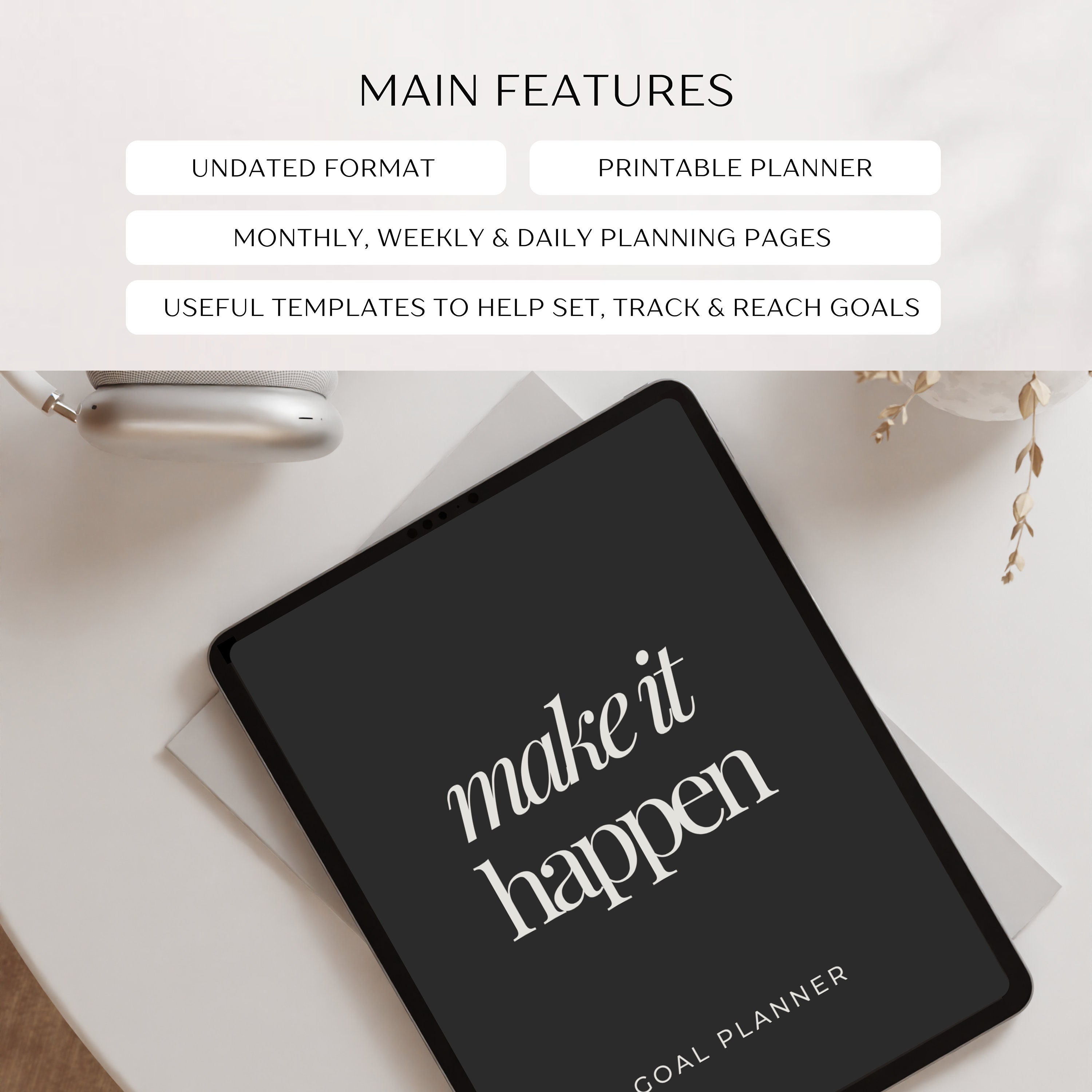 PLR Digital Goal Planner, Canva Template, Commercial Use Editable ...