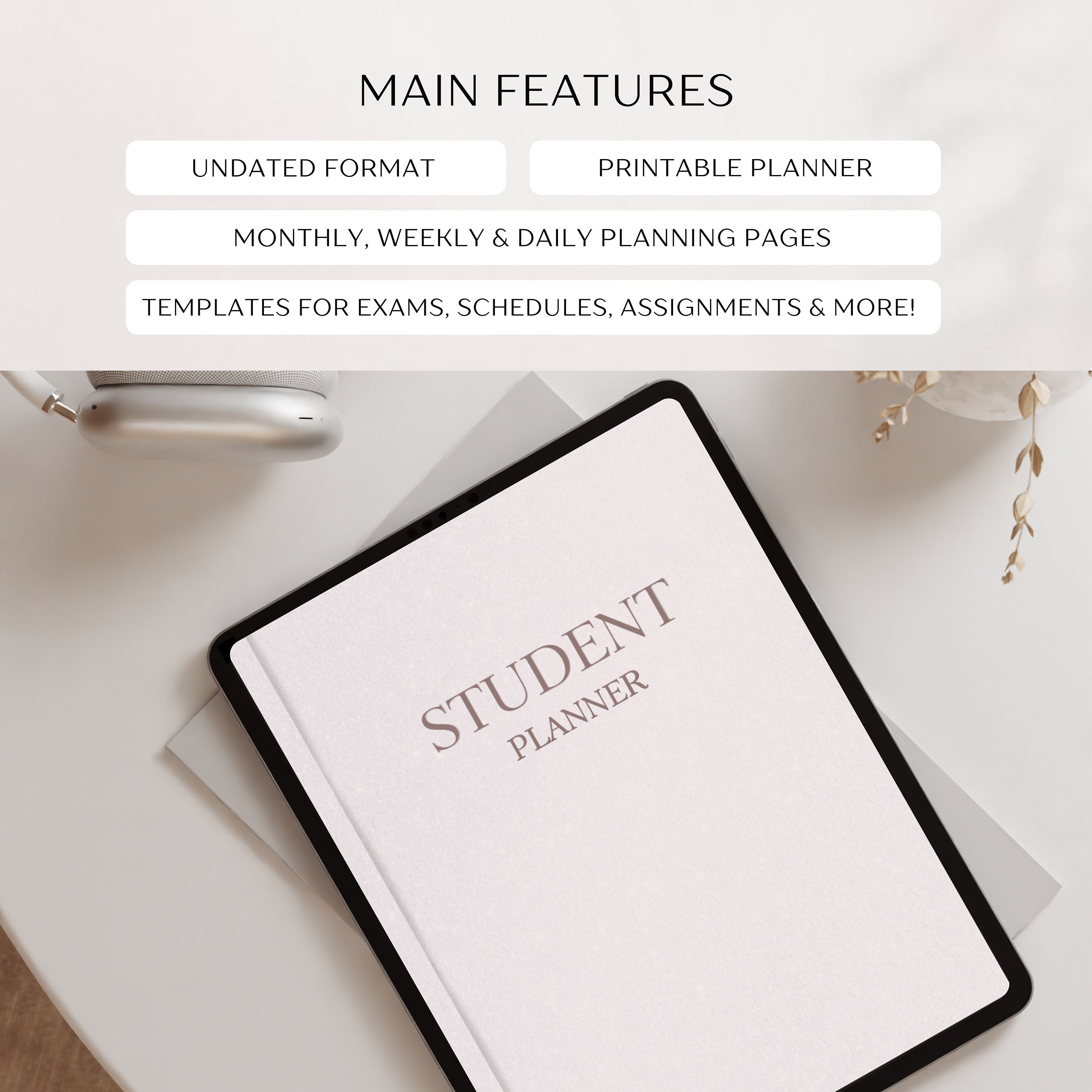 PLR Student Digital Planner, Canva Template, Commercial Use Editable ...