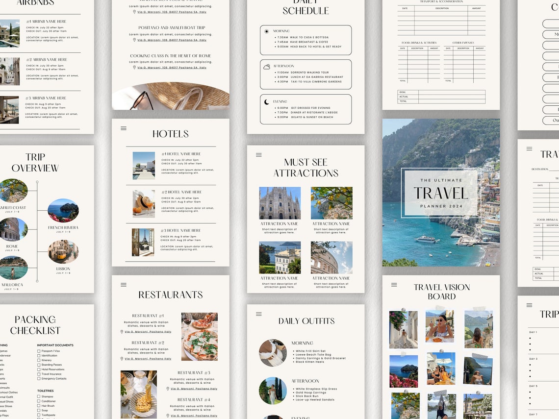 Travel Itinerary Template | Trip Itinerary | Mobile Vacation Travel ...